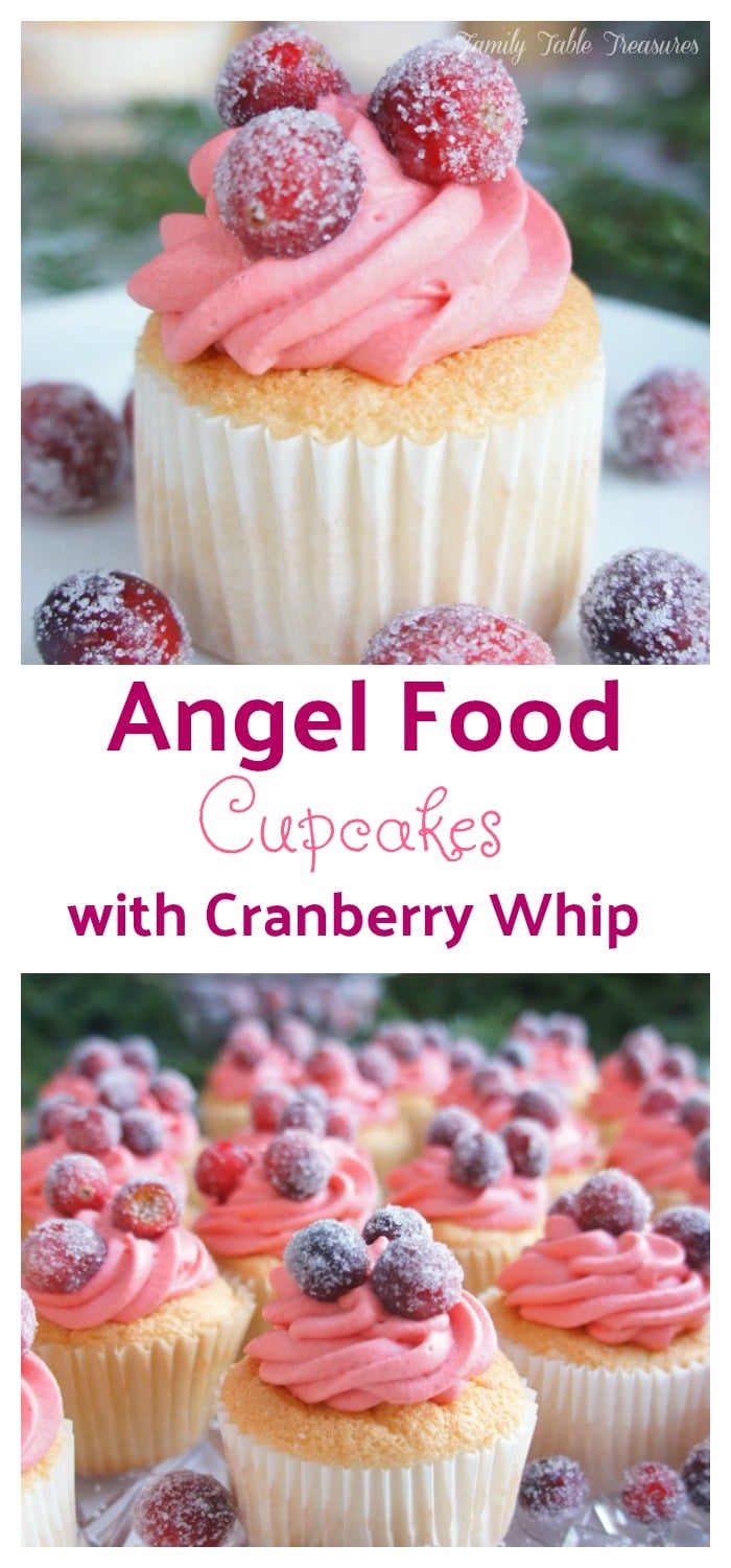 Angel Food Cupcakes {with Cranberry Whip} - Family Table Treasures