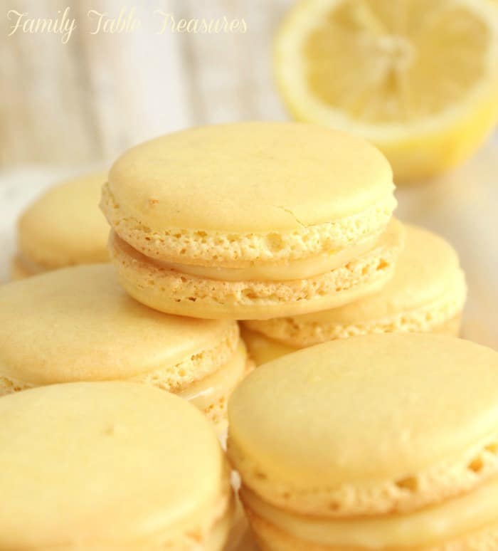 Lemon Macarons with Lemon Curd Filling - Family Table Treasures